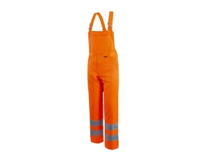 4046987050306 - Arbeitshose pro Warnschutz in warnorange Größe 52 - Latzhose mg 245 g - Warnschutz Blaumann - warnorange - 52 - Qualitex