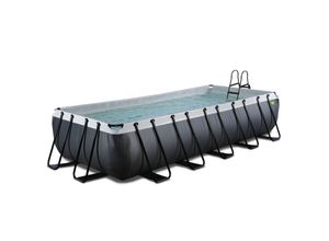 8720289693763 - Exit Toys Black Leather Pool mit Filterpumpe - schwarz 540x250x100 cm