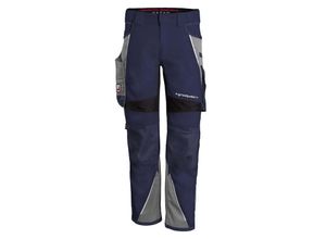 4059737001039 - Arbeitshose iron in marine grau Größe 68 - moderne Bundhose - funktionale Werkstatthose - marine grau - 68 - Qualitex