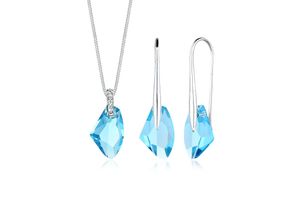 4050878543693 - Schmuckset ELLI Galactic Kristalle 925 Sterling Silber Schmuck-Sets Gr OneSize silberfarben (silber hellblau) Damen Schmucksets