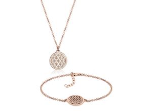 4050878535193 - Schmuckset ELLI Lebensblume 925 Sterling Silber Schmuck-Sets Gr OneSize rosegold Damen Schmucksets