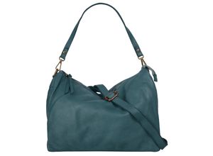 4260543059354 - Umhängetasche SAMANTHA LOOK Damen Gr B H T 32cm x 25cm x 14cm onesize blau Leder leicht glänzend unifarben Taschen echt Leder Made in Italy