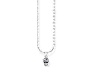 4051245488586 - Kette mit Anhänger THOMAS SABO Totenkopf KE2073-051-14-L45V Halsketten Gr 45 Silber 925 (Sterlingsilber) bunt (silberfarben weiß) Damen Ketten mit Anhänger Zirkonia (synth)