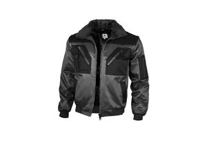 4046987024857 - Arbeitsjacke zweifarbig in grau schwarz Größe m - modische Pilotenjacke - ideale Übergangsjacke - grau schwarz - m - Qualitex