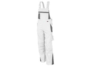 4046987027681 - Arbeitshose pro in weiß grau Größe 60 - Latzhose mg 245 g - Blaumann für PROfessionals - weiß grau - 60 - Qualitex