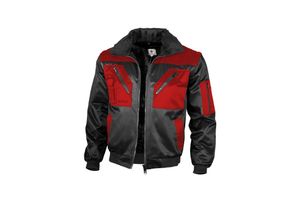 4046987024918 - Arbeitsjacke zweifarbig in schwarz rot Größe s - modische Pilotenjacke - ideale Übergangsjacke - schwarz rot - s - Qualitex