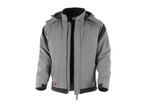 4046987041410 - Arbeitsjacke pro in grau schwarz Größe 5XL - wetterfeste Winterjacke - Softshelljacke - grau schwarz - 5XL - Qualitex