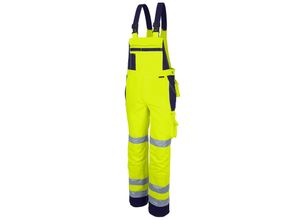 4046987036218 - Arbeitshose pro Warnschutz in warngelb marine Größe 50 - Latzhose - Warnschutz für PROfessionals - warngelb marine - 50 - Qualitex