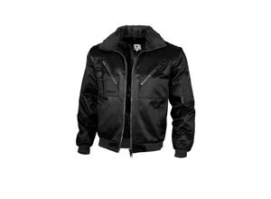 4046987024611 - Arbeitsjacke einfarbig in schwarz Größe 4XL - klassische Pilotenjacke - ideale Übergangsjacke - schwarz - 4XL - Qualitex