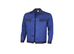 4046987061555 - Arbeitsjacke basic 2-farbig in kornblau marine Größe 42 - Bundjacke bw 240 g - standard Werkstattjacke - kornblau marine - 42 - Qualitex