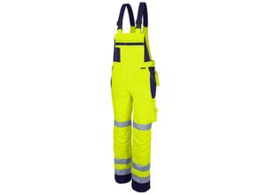 4046987036355 - Arbeitshose pro Warnschutz in warngelb marine Größe 98 - Latzhose - Warnschutz für PROfessionals - warngelb marine - 98 - Qualitex