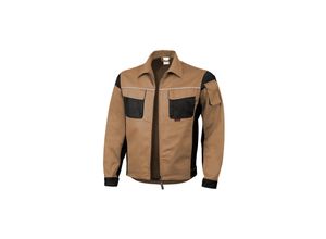 4046987040178 - Arbeitsjacke pro in khaki schwarz Größe 72 - Bundjacke mg 245 g - PROfessionals-Werkstattjacke - khaki schwarz - 72 - Qualitex