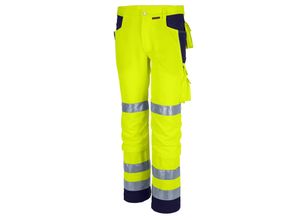 4046987036546 - Arbeitshose pro Warnschutz in warngelb marine Größe 60 - Bundhose - Warnschutz für PROfessionals - warngelb marine - 60 - Qualitex