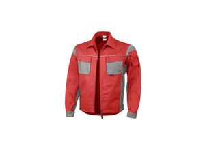 4046987040147 - Arbeitsjacke PRO in rot grau Größe 68 - Bundjacke MG 245 g - PROfessionals-Werkstattjacke - rot grau - 68