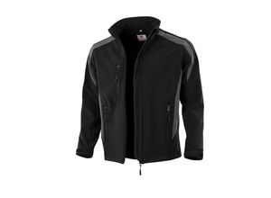 4046987025274 - Arbeitsjacke classic in schwarz grau Größe 4XL - atmungsaktive Übergangsjacke - Softshelljacke - schwarz grau - 4XL - Qualitex