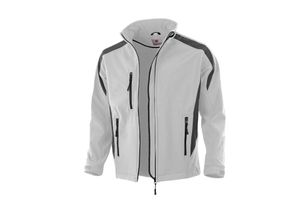 4046987026738 - Arbeitsjacke classic in weiß grau Größe 4XL - atmungsaktive Übergangsjacke - Softshelljacke - weiß grau - 4XL - Qualitex