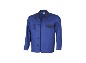 4046987062002 - Arbeitsjacke basic 2-farbig in kornblau marine Größe 48 - Bundjacke bw 240 g - standard Werkstattjacke - kornblau marine - 48 - Qualitex