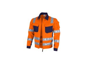4046987036058 - Arbeitsjacke pro Warnschutz in warnorange marine Größe 64 - Bundjacke - Warnschutz für PROfessionals - warnorange marine - 64 - Qualitex