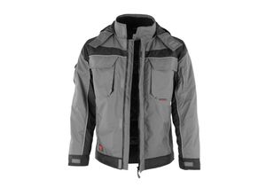 4046987041649 - Arbeitsjacke pro in grau schwarz Größe 4XL - wetterfeste Winterjacke - Arbeitsjacke eisige Tage - grau schwarz - 4XL - Qualitex