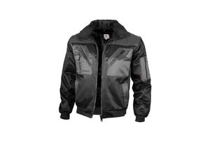 4046987026820 - Arbeitsjacke zweifarbig in schwarz grau Größe m - modische Pilotenjacke - ideale Übergangsjacke - schwarz grau - m - Qualitex