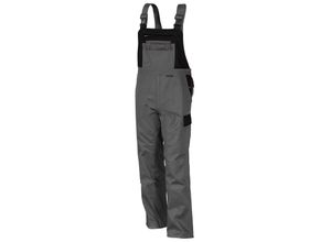 4046987020033 - Arbeitshose image in mittelgrau schwarz Größe 94 - Latzhose mg 300 g - stylische Blaummann - mittelgrau schwarz - 94 - Qualitex