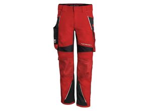 4059737010598 - Arbeitshose iron in rot schwarz Größe 130 - moderne Bundhose - funktionale Werkstatthose - rot schwarz - 130 - Qualitex