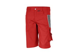 4046987030230 - ArbeitsshortsPRO in rot grau Größe 56 - kurze Arbeitshose mg 245 g - für PROfessionals - rot grau - 56 - Qualitex