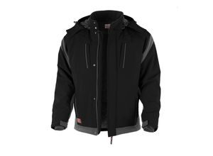 4046987041496 - Arbeitsjacke pro in schwarz grau Größe 5XL - wetterfeste Winterjacke - Softshelljacke - schwarz grau - 5XL - Qualitex