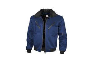 4046987024499 - Arbeitsjacke einfarbig in marine Größe m - klassische Pilotenjacke - ideale Übergangsjacke - marine - m - Qualitex