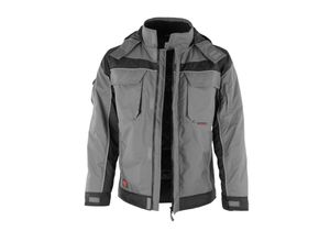 4046987041656 - Arbeitsjacke pro in grau schwarz Größe 5XL - wetterfeste Winterjacke - Arbeitsjacke eisige Tage - grau schwarz - 5XL - Qualitex