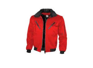 4046987024727 - Arbeitsjacke einfarbig in rot Größe l - klassische Pilotenjacke - ideale Übergangsjacke - rot - l - Qualitex