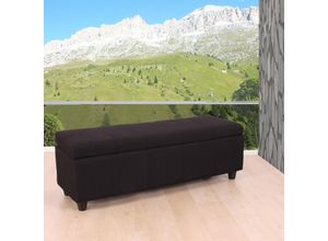 4052826156191 - Aufbewahrungs-Truhe Kriens Sitzbank Bank Stoff Textil 45x114x45cm ~ schwarz