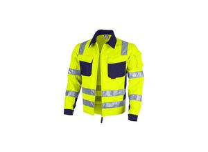 4046987036829 - Arbeitsjacke pro Warnschutz in warngelb marine Größe 52 - Bundjacke - Warnschutz für PROfessionals - warngelb marine - 52 - Qualitex
