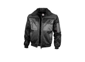 4046987026813 - Arbeitsjacke zweifarbig in schwarz grau Größe S - modische Pilotenjacke - ideale Übergangsjacke - schwarz grau - S