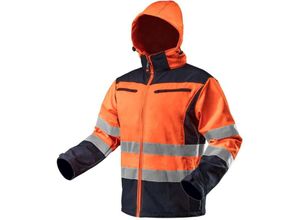 5907558428902 - Softshell-Warnjacke mit Reflektionsstreifen orange XXXL - Schwarz