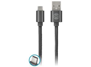 4251424886794 - Usb Ladekabel Datenkabel Typ-C usb Kabel aus Kunststoff Leder in Schwarz für Smartphone Android Samsung Galaxy Sony Xperia htc Huawei lg Microsoft