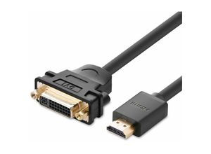 6957303821365 - Kabel Adapterkabel dvi 24 + 5 Pin (weiblich) - hdmi (männlich) 22 cm Video Kabel Digital Kabel schwarz - Ugreen