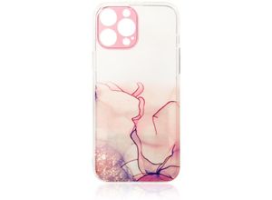 4252021335326 - Cofi 1453 - Design Marble Case Handy-Hülle Cover mit Marmormuster Kameraschutz kompatibel mit iPhone 13 Pink