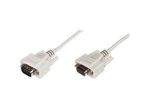 4016032301486 - - Serielles Anschluss-Kabel - D-Sub 9 zu D-Sub 9 - Stecker zu Buchse - 50m - Verlängerungskabel - Beige