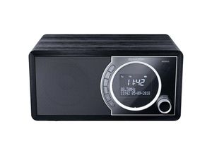 4974019975863 - DR-450(BK) Radiowecker mit Dab Dab+ FM-Tuner Bluetooth 42 max 6 w LCD-Display Holzgehäuse und Edelstahl-Frontblende - Sharp