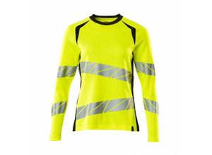 5711074803200 - T-Shirt Langarm Damenpassform T-shirt Gr 4XLONE hi-vis gelb schwarz - Mascot