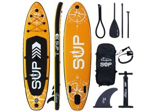 4062048008277 - TroniTechnik® Sup Aufblasbares Stand Up Paddle Board Set Yoga Board Surfboard Kajak Action Cam Ready Pumpe Rucksack 3 Finnen Ventil Kappe