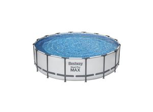 6942138983401 - Bestway® Steel Pro MAX™ Frame Pool Komplett-Set mit Filterpumpe Ø 488 x 122 cm  lichtgrau rund