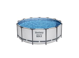 6941607310311 - Bestway® Steel Pro MAX™ Frame Pool Komplett-Set mit Filterpumpe Ø 396 x 122 cm lichtgrau rund