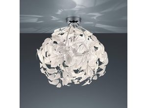 4017807303599 - Deckenlampe Deckenleuchte Leavy chrom   weiß 1x E27 Höhe ca 58 cm Durchmesser