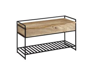 4251745799674 - Flurbank SILLARO Holz-Metall-Mix hochklappbare Sitzfläche 90x52x38 cm Schuh-Aufbewahrung 200 kg Belastung