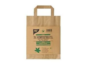 4002911141854 - Kompostbeutel aus Papier mit Henkel 10L 28 cm x 22 cm x 14 cm braun 15 Stk