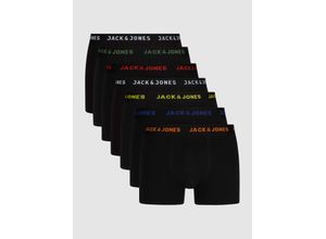 5714496566234 - Jack & Jones - 7er-Packung Unterhosen in Schwarz mit farbigem Logobund