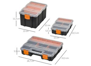 4251774978057 - 4PCS Werkzeugaufbewahrung Box Multifunktionales Werkzeugbox Sortierkasten Kleinteilemagazin Teile Ku