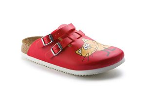 4052001215538 - Clog Kay Superlauf Birko-Flor Cat Red schmal Größe 42 - Birkenstock